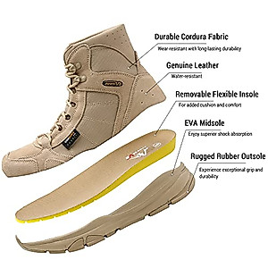 NORTIV 8 Men's Lightweight Hiking Work Boots 6 Inches Tactical Military Boots Lightweight Outdoor Motorcycle Combat Boots SNMT221M Sand Size 14 M US