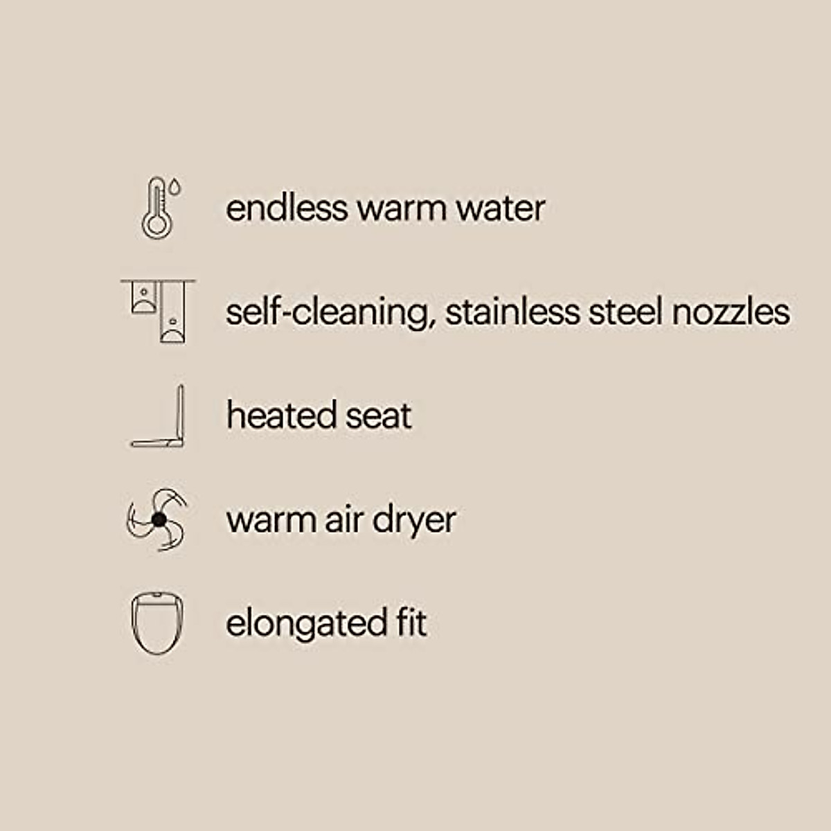 Brondell S1400-EW Swash Electric Bidet Toilet Seat With Oscillating Stainless Steel Nozzle, Warm Air Dryer, Heated, Night Light, Gentle Close Lid, Thin Profile, Remote Control, Elongated, White