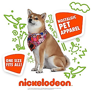 SpongeBob SquarePants for Pets All Stars Dog Bandana | Soft and Comfortable Dog Bandana with 90s Nickelodeon Characters from Rugrats, Hey Arnold, and More | One Size Fits All Dog Bandana