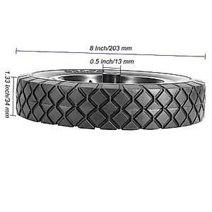 MUKCHAP 2 Pack 8 Inch Solid Rubber Wheels, Hand Truck Wheel Replacement Rubber Tire, Replacement Tire with 1/2 Bore Offset Axle for Cart, Trolley