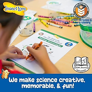 Insect Lore Butterfly Pavilion: Pavilion Habitat and Two Live Cups of Caterpillars with STEM Butterfly Journal – Life Science & STEM Education – Butterfly Kit