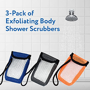 IMPRESA [3 Pack] Exfoliating Large Bar Soap Saver Pouch fits Duke Cannon Bar Soaps, Soap Scrubber Pouch Holds Up To 4.58 x 2.75 x 1.5 Inches Soaps