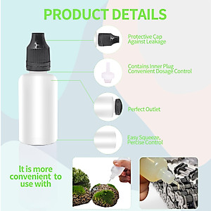 10Pcs 30ml Plastic Eye Liquid Dropper Bottles Squeezable Empty Dropping Bottles With TamperCap（black cap）