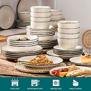 vancasso Bonbon Beige 24 Pieces Dinnerware Set and 6 Pieces 10.5 Inch Dinner Plates