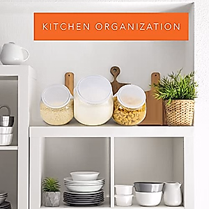 DilaBee Plastic Candy Jars with Lids for Candy Buffet - 3 Pack - 48 Oz Clear Cookie Jars for Kitchen Counter, Candy Dish for Office Desk, Home Storage Organizer & Party Table - Food Grade, BPA Free