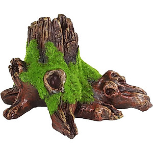 Penn-Plax Aqua-Flora Aquarium Living Resin Decorations with Embedded Glosso Plant Seeds: Naturally Inspired Bogwood 3-Piece Bundle – Safe and Healthy for Freshwater Fish