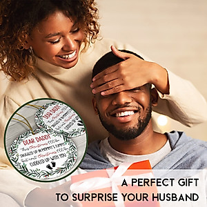 Dear Daddy Ornament from Baby Bump, Expecting Dad Ornament, Pregnancy Announcement, New Baby Ornament, Daddy to Be Keepsake 3'' Round Ceramic