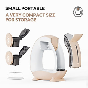 i Cafilas Quite Single Serve Coffee Maker, Stylish MINI Q 2 IN 1 Coffee Machines for Capsules & Ground Coffee, MA2205 (Champagne)