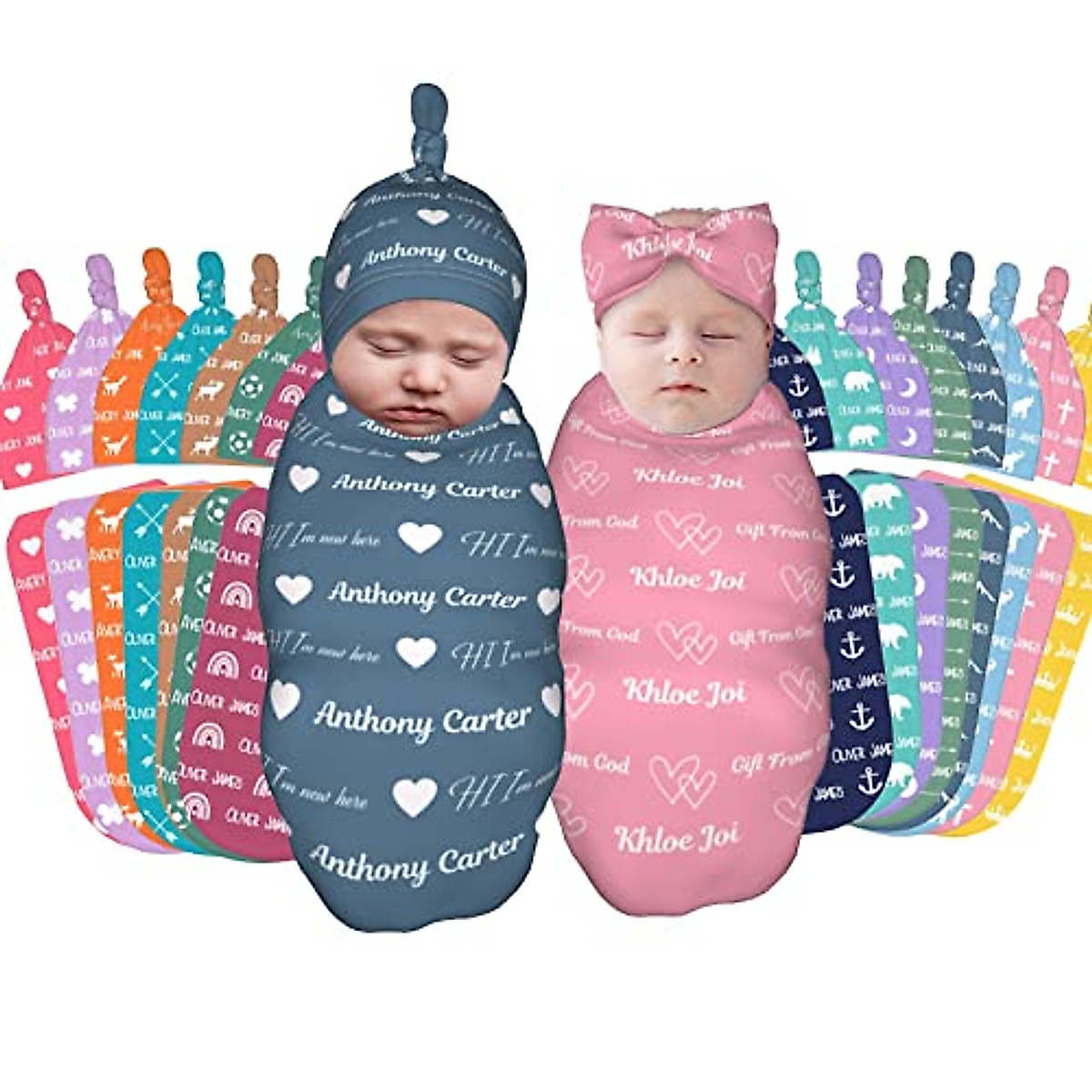 Personalized Baby Blankets for Girl and Boy Personalized Baby Blankets with Name Custom Blanket for Baby Girls Boys Custom Newborn Infant Swaddle Blanket Personalized Baby Gifts (Icons)