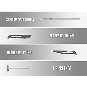 Vet Pro Dissection Kit - 29PC Surgical Kit for Dissecting and More - Incl. Medical Grade S/Steel Surgical Scalpel Handle & Blades (10 and 11 Blade), Medical Tweezers, Surgical Tools, Safety Glasses…