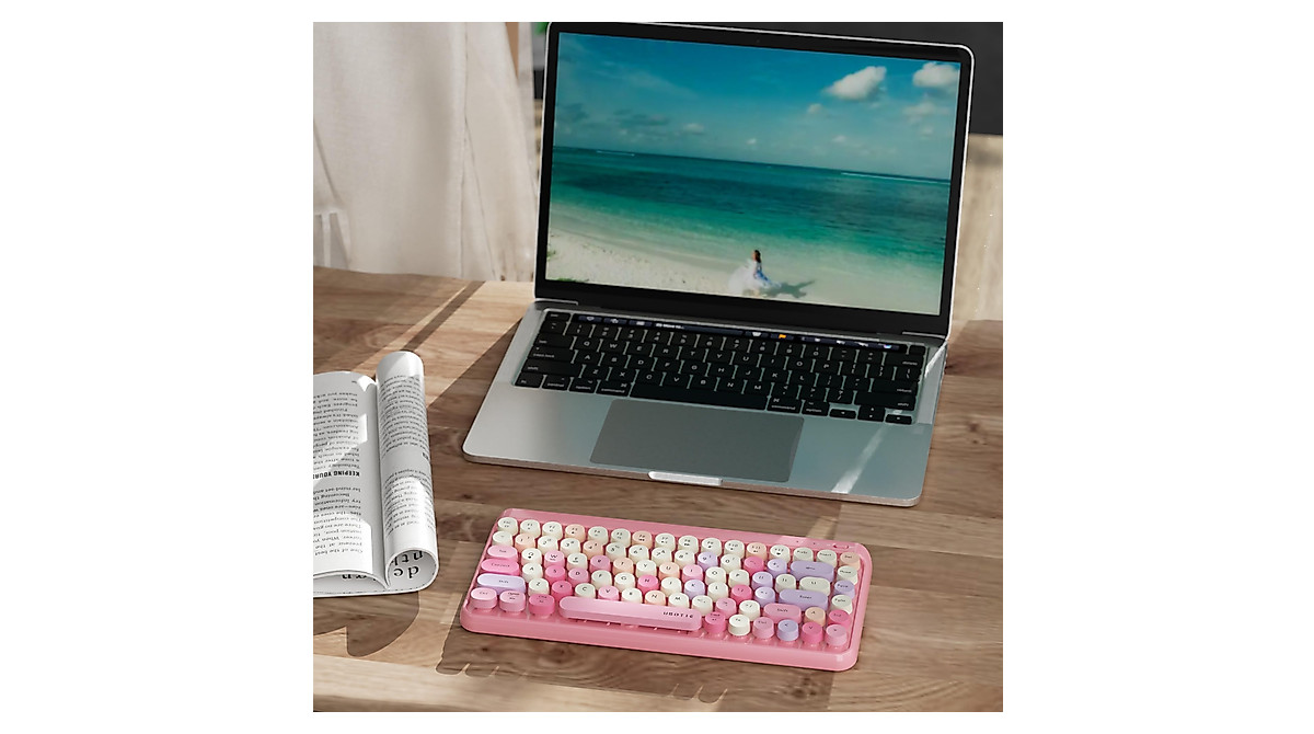 UBOTIE Colorful Wireless Bluetooth Mini Keyboard for PC & Phone