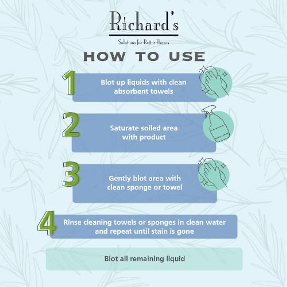 Richard’s Stain & Odor Eliminator Spray, 32 oz – Natural Stain and Pet Odor Eliminator Formula Cleans Carpet, Upholstery, Hard Floors – For Pet Stains, Crayon, Ink, Scuffs and More