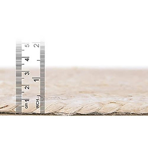 Avgari Creation RUG Jute Natural Hand Braided Rug Rectangle White Handmade Natural Fiber Area Carpet Kitchen, Hallway Rugs For Living-90x150 CM