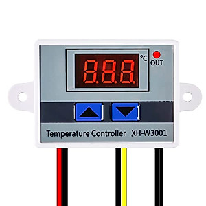 2Pcs Digital LED Temperature Controller Module 220V Digital Thermostat Switch Electronic Thermostat with Waterproof Probe Programmable Heating Cooling XH-W3001