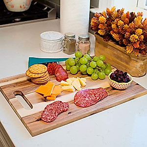 Avera Products | The Perfect Set: 3 Acacia Cutting Boards & Butcher Blocks with Handles | Perfect for Serving Meats, Cheese, & Charcuterie