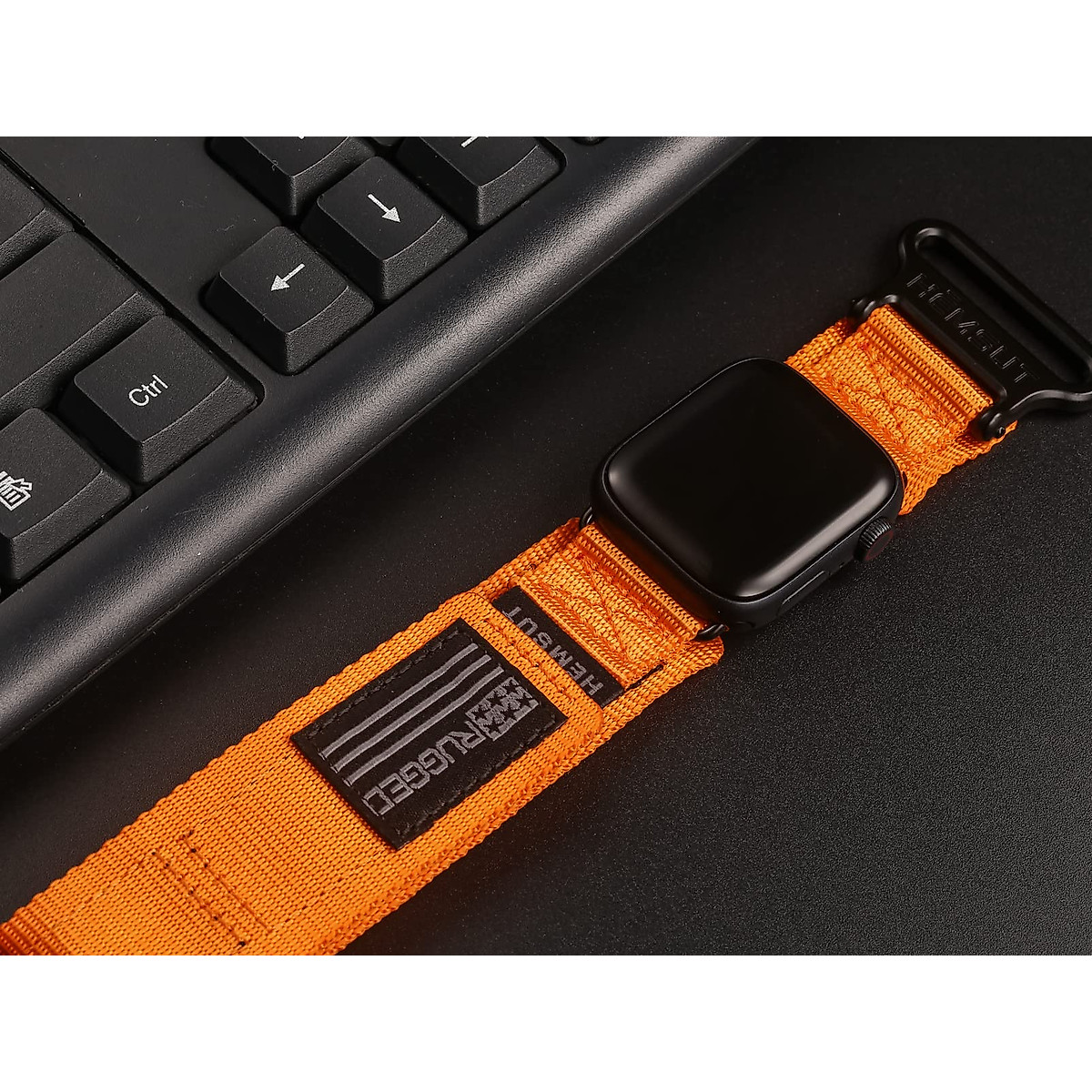 Hemsut Compatible With Apple Watch Band, Rugged Nylon Sports Strap With Woven Loop Design For iWatch 42mm/44mm/45mm 38mm/40mm/41mm, Tough Replacement Band For Series 7/6/5/4/3/2/1/SE Men Women