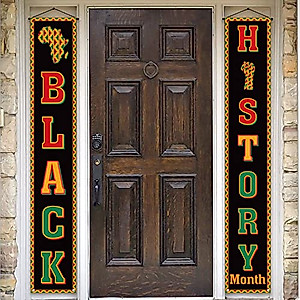 Black History Month Porch Banner African American Heritage Festival Party Decoration Front Door Wall Hanging Banner Decor