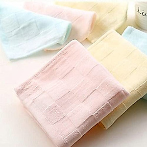 BENBOR 30x30cm Face Towel Square Towels for Washing Face Drying Hair Towels Cleaning Towel Face Cloths for Baby Kids Adult - Pink