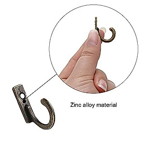 HAIQUANDJS 10 Pcs Robe Hooks Vintage Wall Mounted Hooks Mini Single Coat Hooks with Screws for Kitchen Bathroom Bedroom Caps Scarf Towel Key Bag
