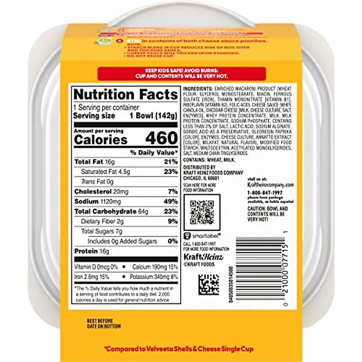 Velveeta Original Shells & Cheese 5 oz. Microwavable Bowl