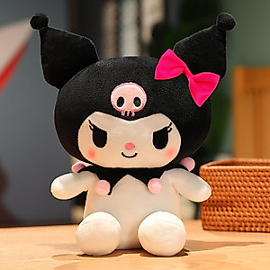Kawaii Plush Doll 10''/25cm, Skull Motif, Soft Anime Plush Pillow Doll, Lovely Cartoon Stuffed Toy, Cute Birthday Party Favors for Kids Children Girls Fans Collectibles Home Decor, Pink