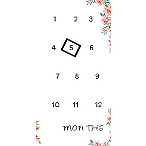 Baby Monthly Milestone Blanket Newborn Girls Pink Flamingo Floral Photo Props Shoots Nursery Decor Flower Backdrop Photography Growing Infants Swaddle Blanket with Wreath Frames