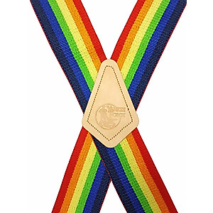 RAINBOW - USA MADE CUSTOM SUSPENDERS - 2" WIDE - STRONG METAL CLIPS - 02100