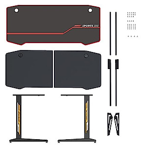 GoBoMoM Gaming Desk Computer Desk 55 Inch, with Carbon Fiber Surface and Big Mouse Pad for Home Office Desk, Table Workstation, Student PC Desk, Writing Desk, Large Gamer Work Desk