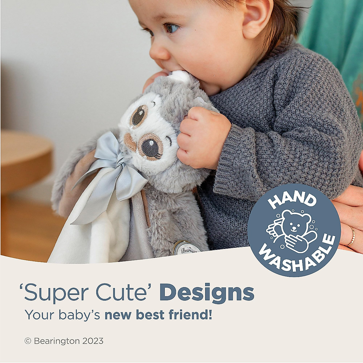 Bearington Baby Lil’ Owlie Snuggler, 15 Inch Gray Owl Plush Stuffed Animal Security Blanket Lovey for Babies