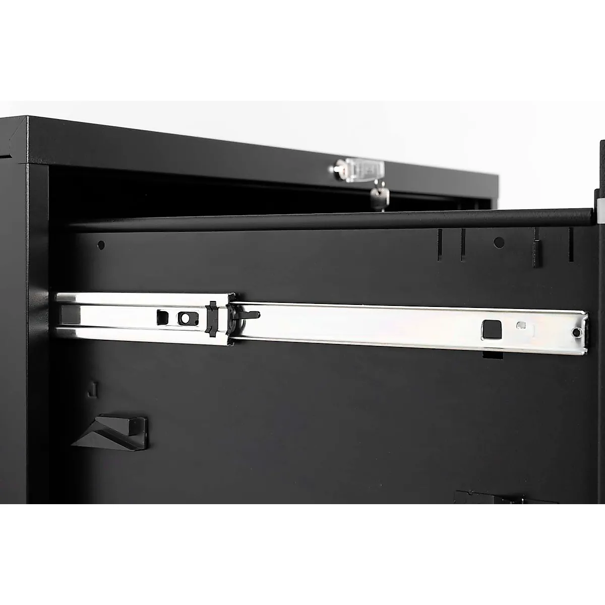 Modern Metal Lateral File Cabinet with Lock, Locking Wide File Cabinet with Large Drawer, Large Deep Storage Cabinet Locked by Keys for Home Office Letter/Legal/F4/A4 Size (Black2)