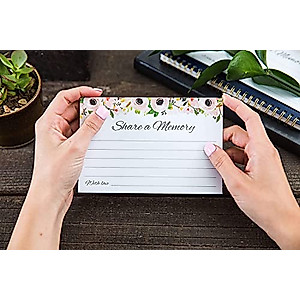 Share a Memory Cards - 50 Pack - Tasteful Alternative to Funeral Guest Books for Memorial and Celebration of Life or Going Away Party, Birthday or Graduation Guest Book