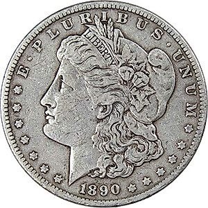 1890 S Morgan Dollar F Fine 90% Silver $1 US Coin Collectible
