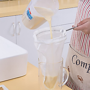 FATCAT Nut Milk Bag Strainer with Stand, Strainers Fine Mesh Bags, Jelly strainer, Reusable Cheese Cloth Bag for Straining for Filter Juices, NutMilk, Cheese, Honey, Butter, S