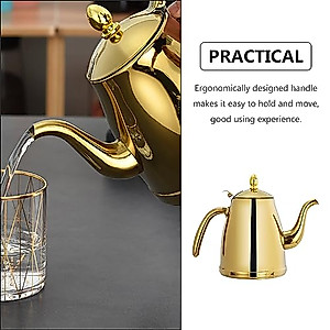 Luxshiny Stainless Steel Tea Pot Stove Top Gooseneck Kettle Pour Over Coffee Kettle Hot Water Heater Boiler Olive Oil Dispenser Olive Oil Dispenser for Loose Leaf 1.5L