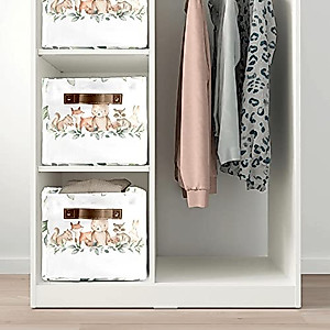 Cute Animals Bear Fox Personalized Custom Name Waterproof Storage Boxs Baskets Clothes Towel Book for Bathroom Office 1 Pack