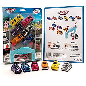 Spin 'n Rip Racers | 6 Racer Toy Car Sets | Fun Race Sets | Cars & Finish Gate with Flags | Patented Spin 'n Rip Wheel Will Send The car zooming at Insane speeds.