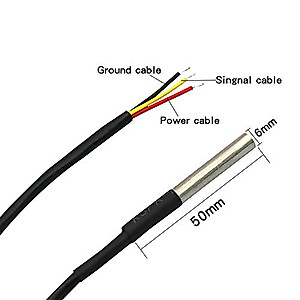 V TELESKYV TELESKY DS18B20 Temperature 6.6Ft Sensor Waterproof Temperature Sensor with Digital Thermal Stainless Steel Tube Probe for arduino 5 Pcs