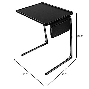 Totnz TV Tray Table, Folding TV Dinner Table Comfortable Folding Table with 3 Tilt Angle Adjustments for Eating Snack Food, Stowaway Laptop Stand,Black