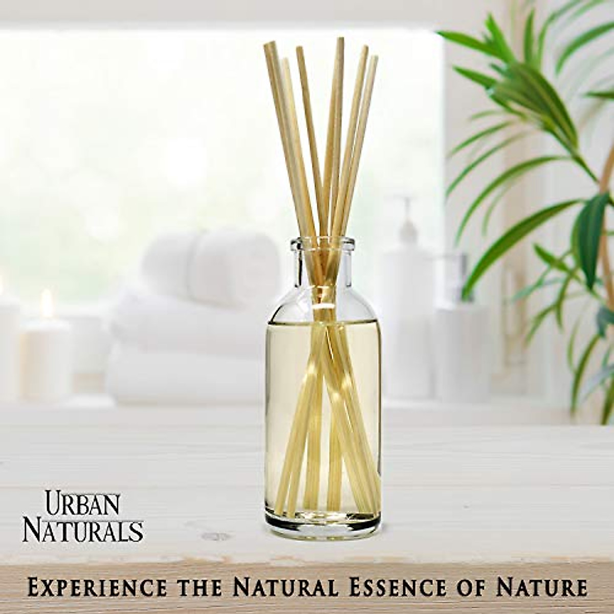 Urban Naturals Crisp White Linen Reed Diffuser Gift Set | with Citrus, Ozone, Ylang-Ylang, Lilies & Sandalwood Scent Notes for a Fresh, Clean Cotton Smelling Home | Made in The USA – Great Deal!