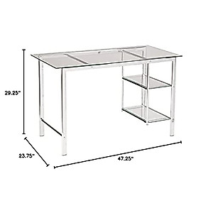 SEI Furniture Oslo Writing Desk, Chrome