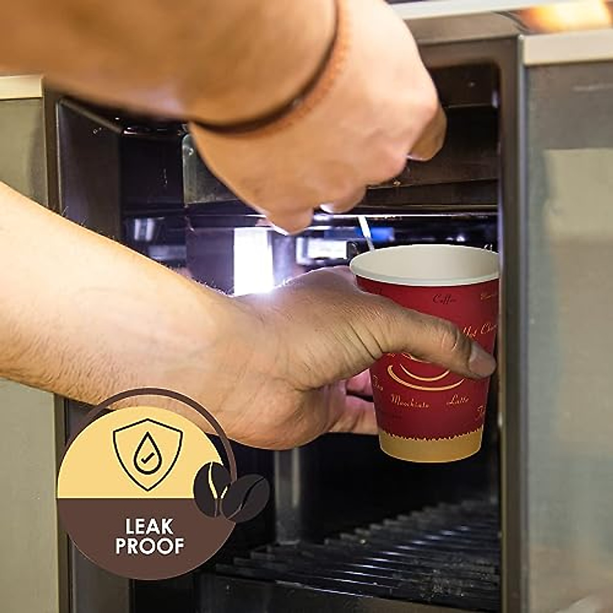 PAMI Hot Coffee Paper Cups -Disposable Take-Away Coffee Cups For Hot Drinks- Single-Use Paper Glasses For Espresso, Hot Chocolate, Tea- Cute To-Go Hot Beverage Drinking Cups (1000, 12oz)