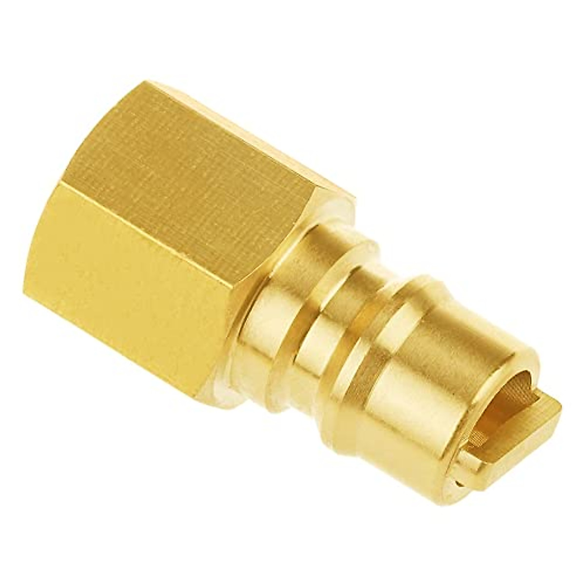 Joywayus 3/8" Brass Quick Connect Propane Fitting Adapter Male Plug x 3/8" NPT Female Thread for Propane BBQ Grill/Heater/Fireplace/RV Trailer (Pack of 2)