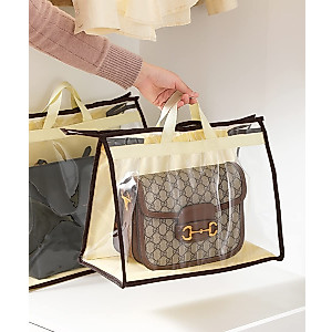 CINPIUK Clear Handbag Storage Bags Purse Organizer for Closet, Zipper Hanging Storage Bag for Handbags, XL, 2PCS