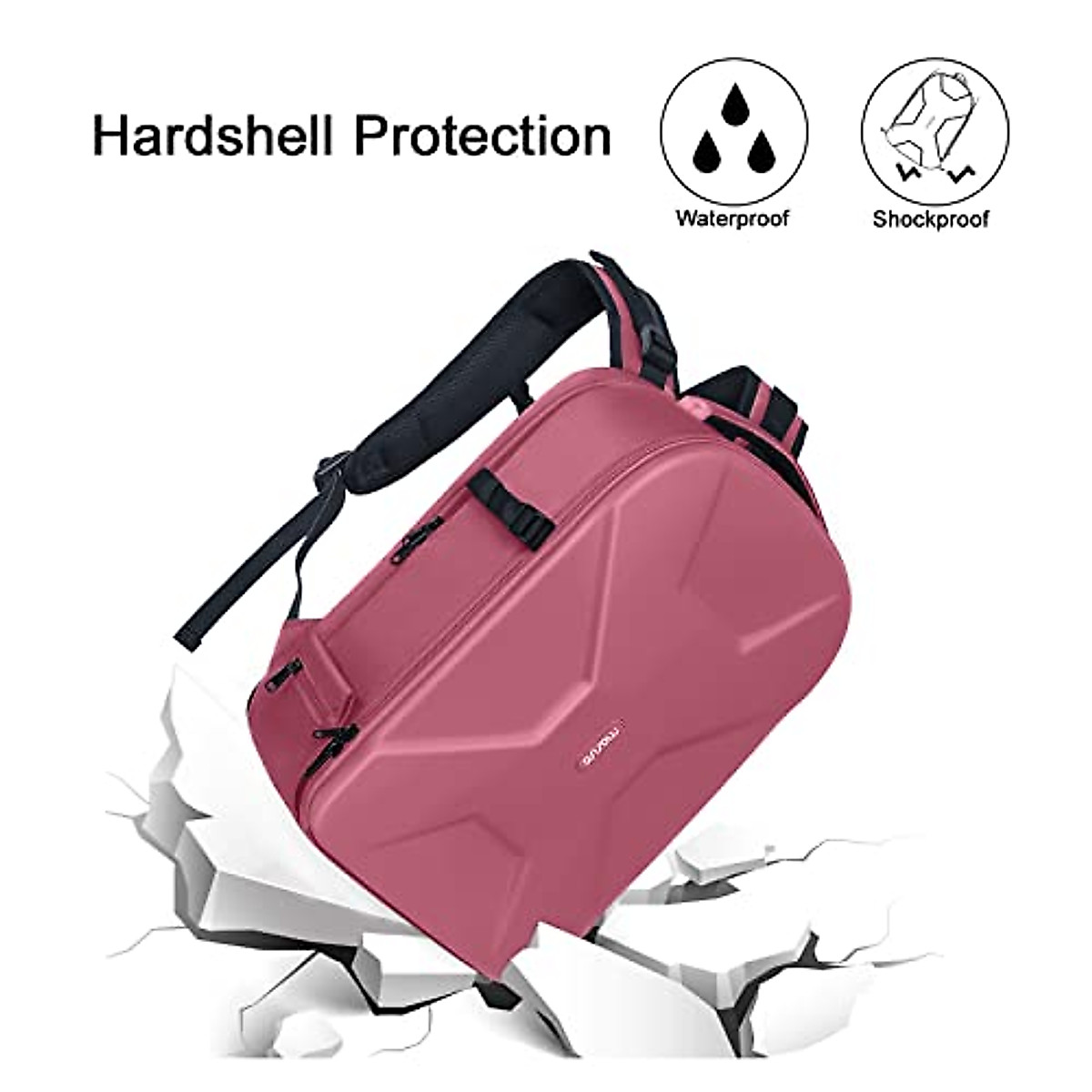 MOSISO Camera Backpack, DSLR/SLR/Mirrorless Photography Camera Bag 15-16 inch Waterproof Hardshell Case with Tripod Holder&Laptop Compartment Compatible with Canon/Nikon/Sony, Dusty Rose