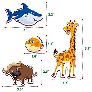 SpriteGru 60 PCS Cartoon Animals Zoo Magnets for Toddlers Kids, Perfect Preschool Learning