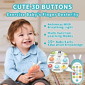 Richgv Baby Toys for 1 Year Old Boys Girls, Baby Cell Phone Toy Sensory Learning Toys with 12 Functions, Baby Toys 6 to 12 Months Multi Sound Effects with Light Teething Toys for Babies Infants Gift
