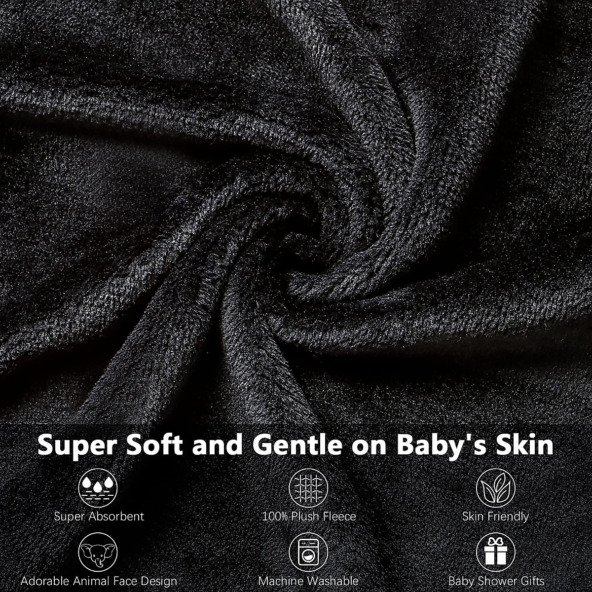 Pro Goleem Baby Robe Unisex Soft Plush Hooded Bathrobe for Newborn Boys Girls Gifts, One Size, 0-9 Months