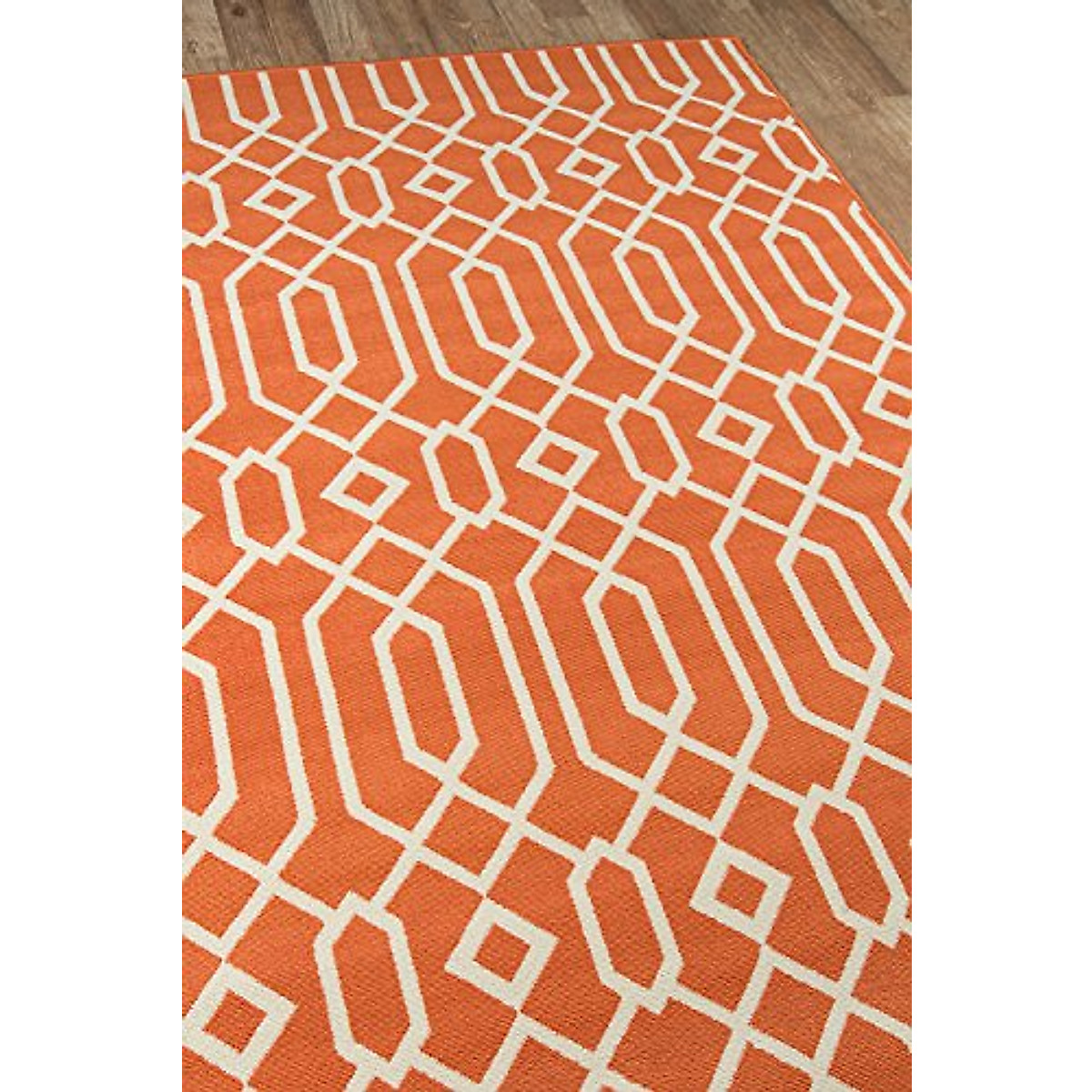 Momeni Rugs , Baja Collection Contemporary Indoor & Outdoor Area Rug, Easy to Clean, UV protected & Fade Resistant, 3'11" x 5'7", Orange