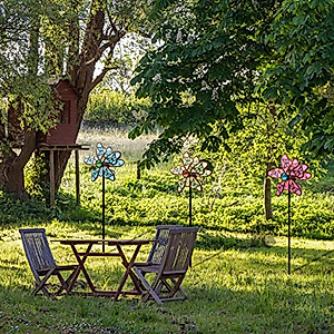 J-Fly Butterfly Wind Spinner Garden Pinwheels Butterfly Garden Decorations Outdoor Metal Double-Side Windmill Kinetic Wind Sculpture Garden Yard Patio Lawn Outside Decorative Garden Stake Green…