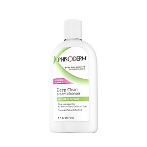 pHisoderm Deep Clean Cream Cleanser for Normal to Dry Skin, 6 fl oz Bottle (Pack of 6)